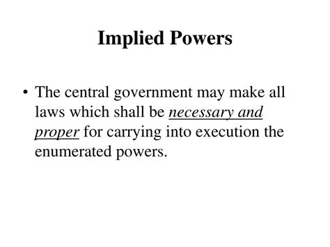 Enumerated Powers