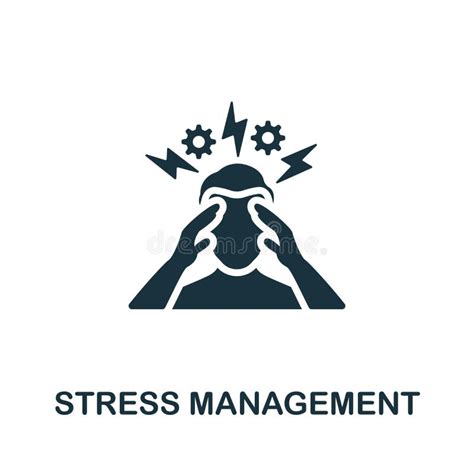 Stress Management Icon Monochrome Simple Time Management Icon For