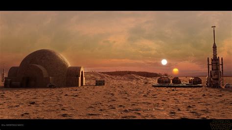Artstation Landscape Star Wars Tatooine Elie Berthoumieu Star