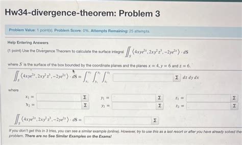 Solved Help Entering Answers 1 Point Use The Divergence Chegg Com