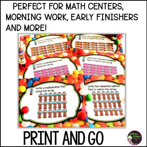 Multiplication Array And Repeated Addition Task Cards Bubblegum Theme