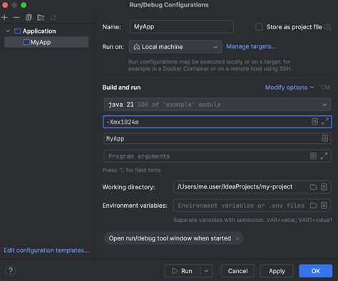 Program Arguments Vm Options Environment Variables Intellij Idea