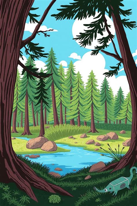 Stylized Forest Landscape Drawing 12 Other Forest Drawing Ideas