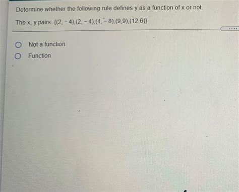solved determine whether the following rule defines y as a