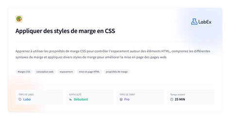 appliquer des styles de marge en css labex