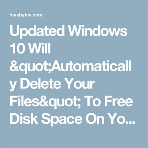 Updated Windows 10 Free Up Disk Space By Automatically Deleting Files