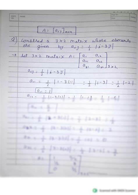 SOLUTION Matrices Part 1 Types Of Matrices Exercise 1 Studypool