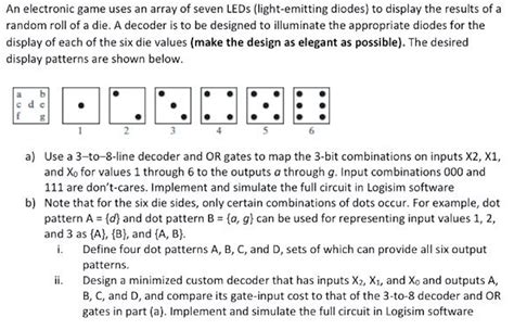 solved an electronic game uses an array of seven leds