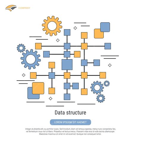 premium vector data structure flat contour style vector concept