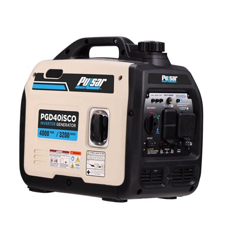 Pulsar 4,000-Watt Super Quiet Gasoline Powered Inverter Generator with Recoil Start and CO Alert ...