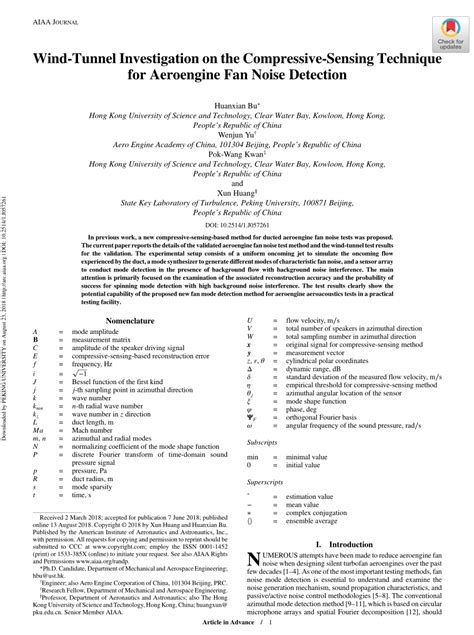 Pdf Wind Tunnel Investigation On The Compressive Sensing Technique For Aeroengine Fan Noise