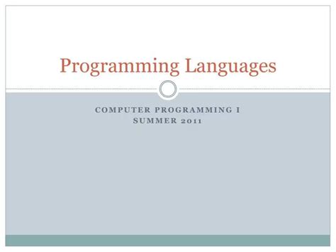 PPT Programming Languages PowerPoint Presentation Free Download ID