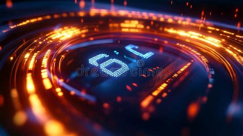 Abstract Digital Interface Futuristic Technology Glowing Neon Blue