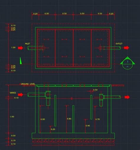 Section Cistern Tank And Pit Detail Dwg File