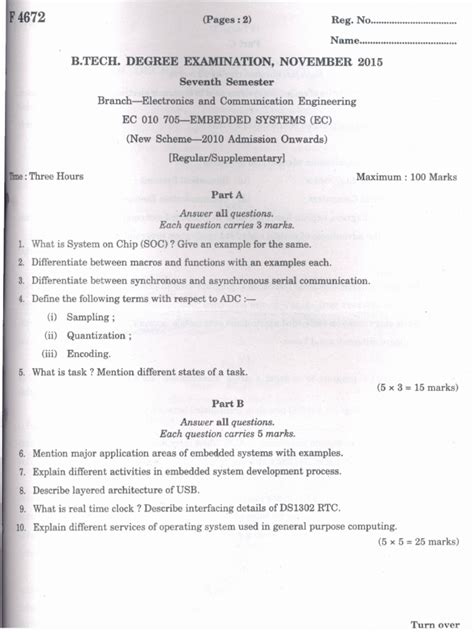 Semester 7 November 2015 Pdf Embedded System System On A Chip