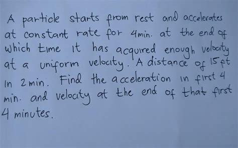 solved a particle starts from rest and accelerates at