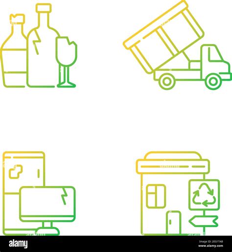 Garbage Management Gradient Linear Vector Icons Set Stock Vector Image And Art Alamy