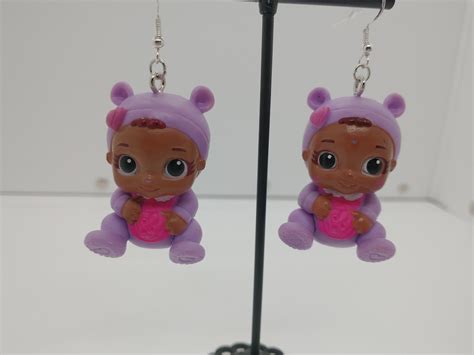 Maya Doc Mcstuffins Earrings Teddy Bear Toy Handmade 925 Silver Hook Dangle Etsy