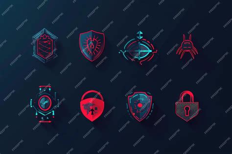 Premium Photo Assorted Types Of Shields On A Dark Background Icons Representing Different