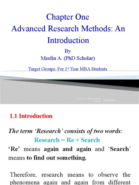 Chapter 1 Advanced Research Methods Introduction Pdf Science Quantitative Research
