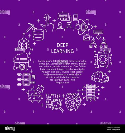 computer system deep learning round banner with place for text machine