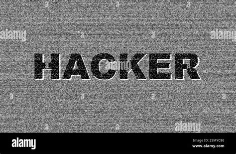 hacker text animation on old school static tv stock video footage alamy