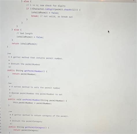 solved 1 refactor the code to isolate the permit categories