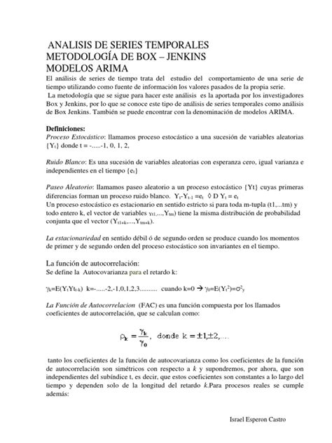 metodo box jenkins pdf autocorrelación estocástico