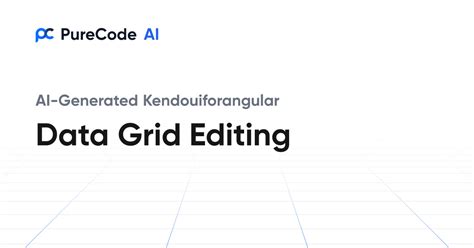 Build Great Kendouiforangular Data Grid Editing Components Faster Using