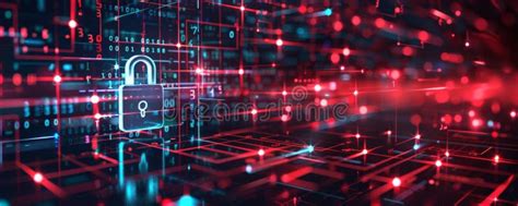 Digital Cyber Security Concept With A 3d Padlock Data Streams And A Matrix Of Numbers And