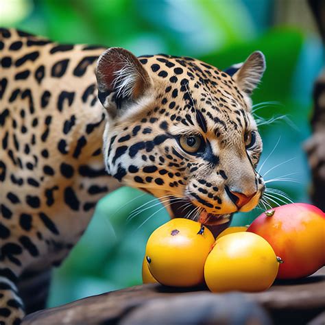 Jaguarundi Eats Fruit — Image Created In Shedevrum