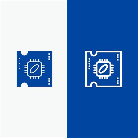 Cpu Microchip Processor Processor Chip Line And Glyph Solid Icon Blue