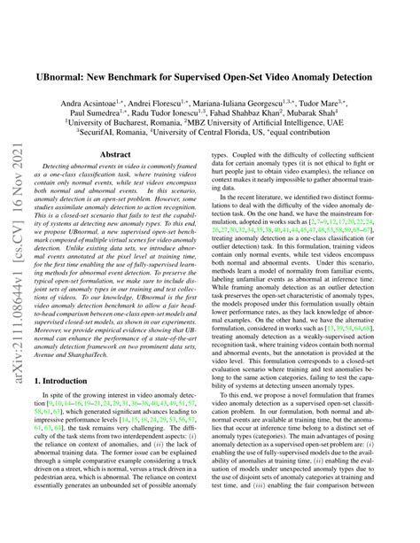 pdf ubnormal new benchmark for supervised open set video anomaly
