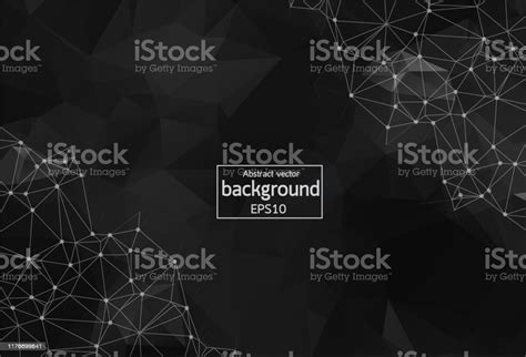 Abstract Polygonal Space Low Poly Grey Background With Connecting Dots And Lines Connection