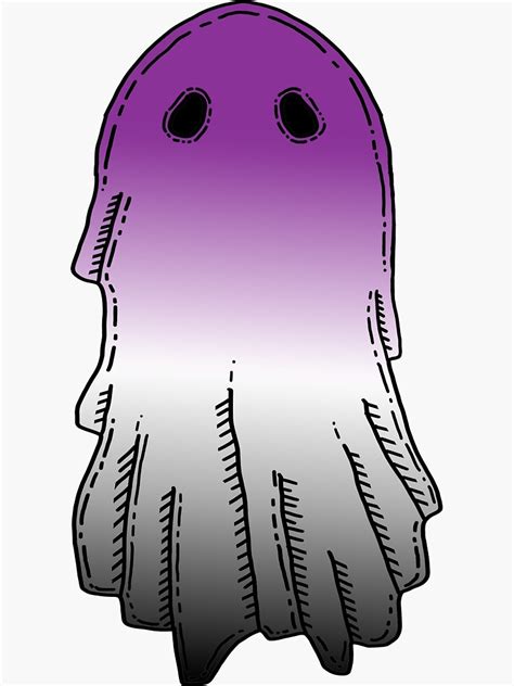 Asexual Pride Doodle Ghost Sticker For Sale By Mothofthemist Redbubble