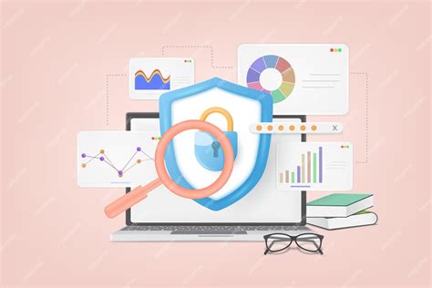 Premium Vector Concept Of Data Security Access Shield On Laptop Screen Protect Sensitive Data