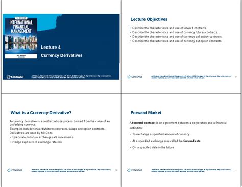 Lecture 04 Currency Derivatives Lecture 4currency Derivatives Jeff Madura International