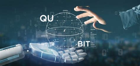quantum computing abstract tech background concept with qubit learning