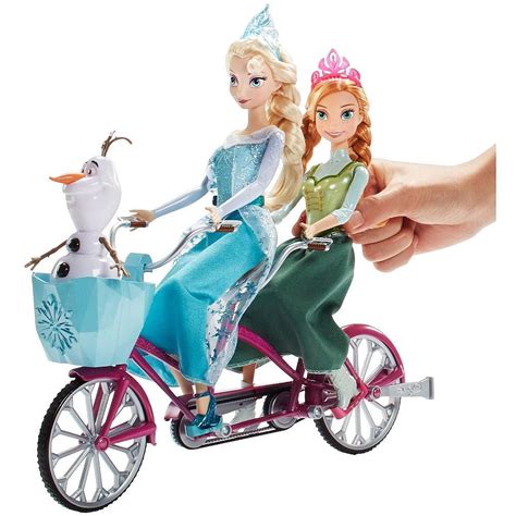 Frozen Elsa Y Anna Con Bicicleta Bicicleta T Ndem Mu Eca Elsa