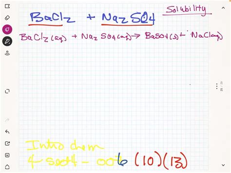 solved write the complete ionic equation for the reaction of bacl2 aq