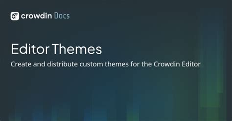 Editor Themes Developer Portal