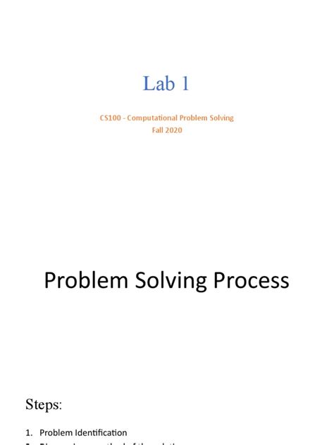 Cs100 Computational Problem Solving Fall 2020 Pdf