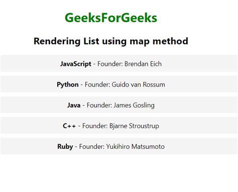 How To Render Lists In React Geeksforgeeks