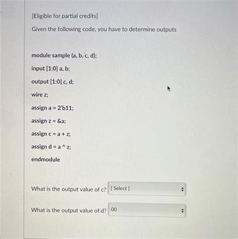 Solved Eligible For Partial Credits Given The Following