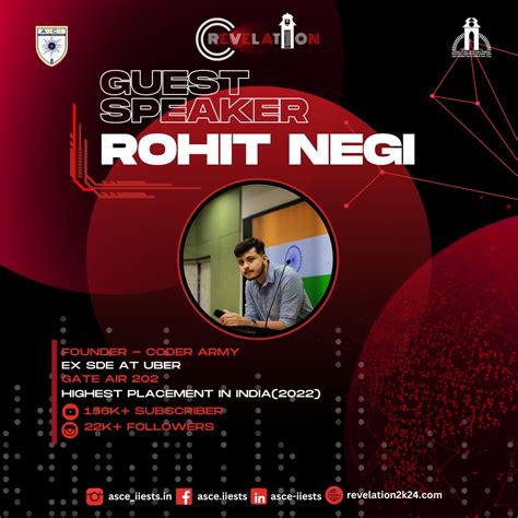 I Am Thrilled To Announce That Rohit Negi The Visionary Founder Of 𝐂𝐨𝐝𝐞𝐫 𝐀𝐫𝐦𝐲 And Former Sde At