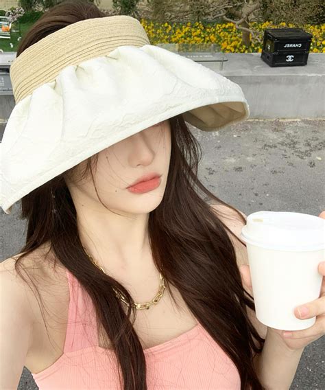 버터마켓 여성 썬캡 여름 밀짚 라피아 자외선 햇빛가리개 여행 비치 챙 모자