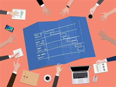 Project Plan Schedule Chart With Timeline Gantt Progress Vector Graph Stock Vector