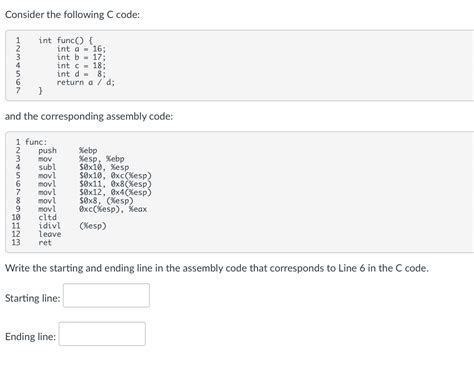 solved consider the following c code 1 nmon int func {