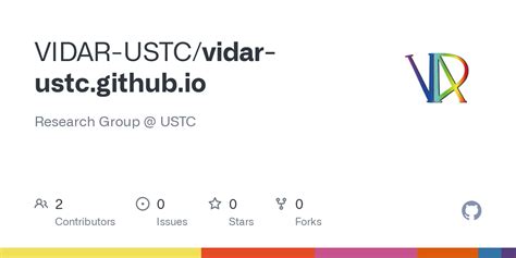 GitHub VIDAR USTC Vidar Ustc Github Io Research Group USTC