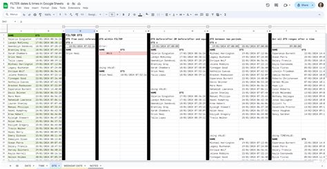 Google Sheets FILTER Function Dates And Times Yagisanatode
